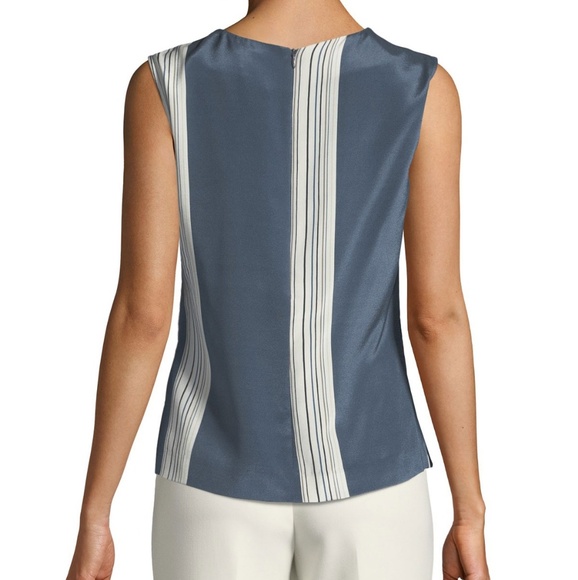 St. John | Tops | St John Satin Stripe Shell Silk Blend Tank Blouse ...